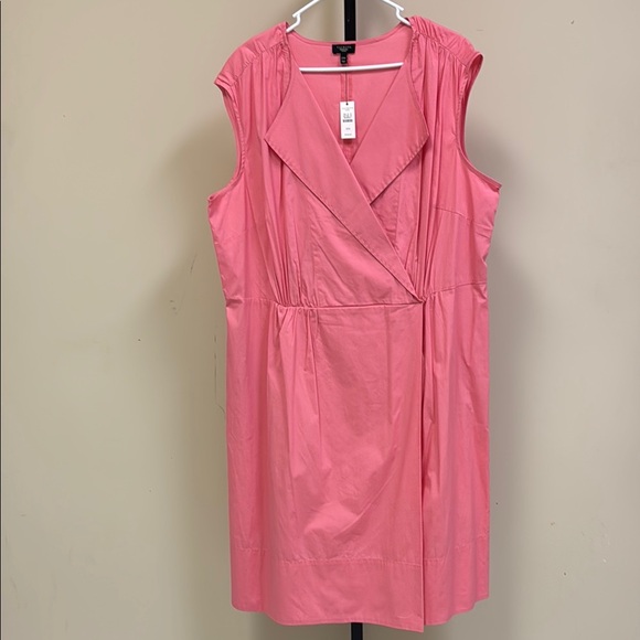 Talbots | Dresses | Talbots Coral Pink Sleeveless Faux Wrap Dress ...